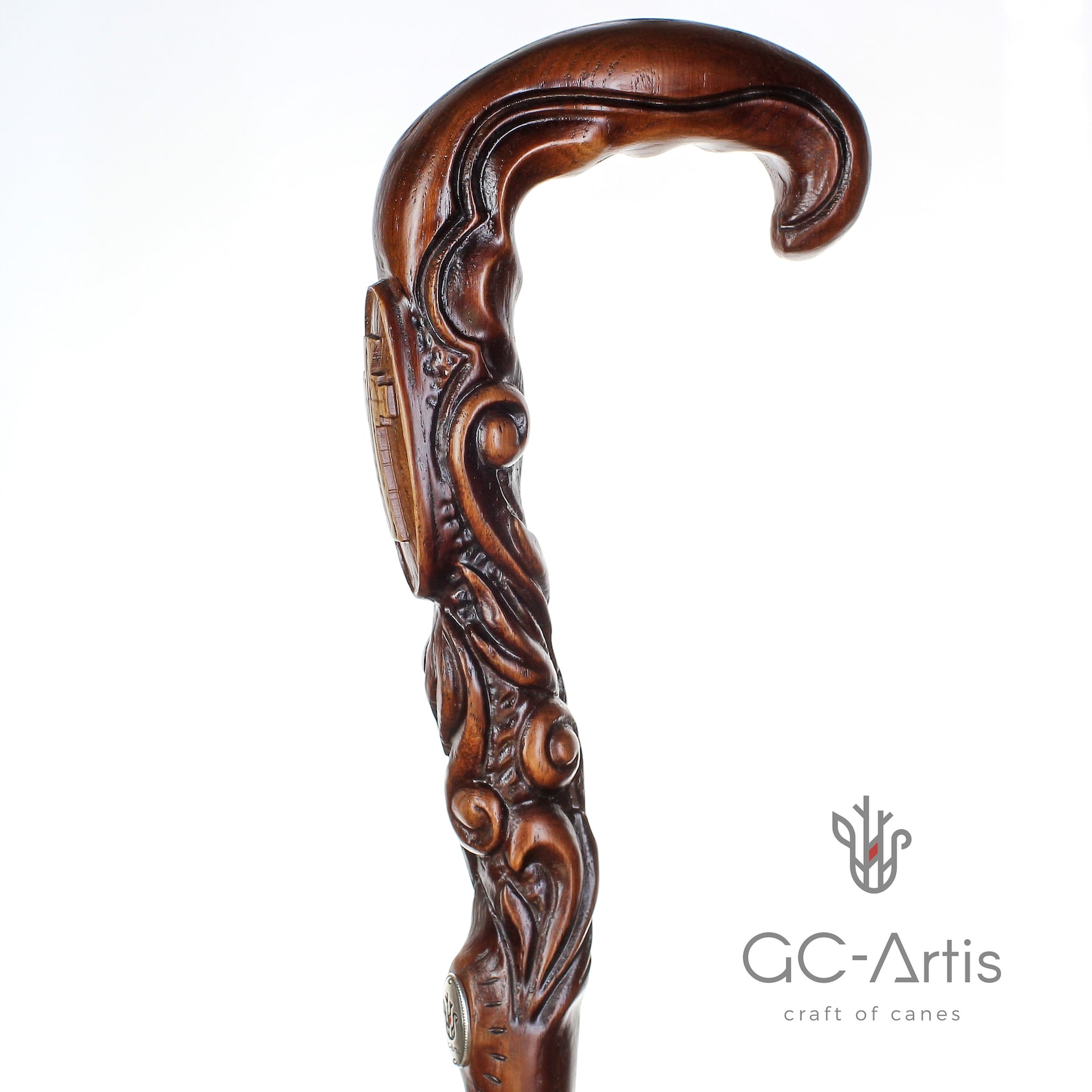 Christian Cross Wooden Walking Stick Cane Wood Carved | Etsy