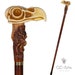 Christian Cross Wooden Walking Stick Cane - Wood Carved Crafted Crook ...