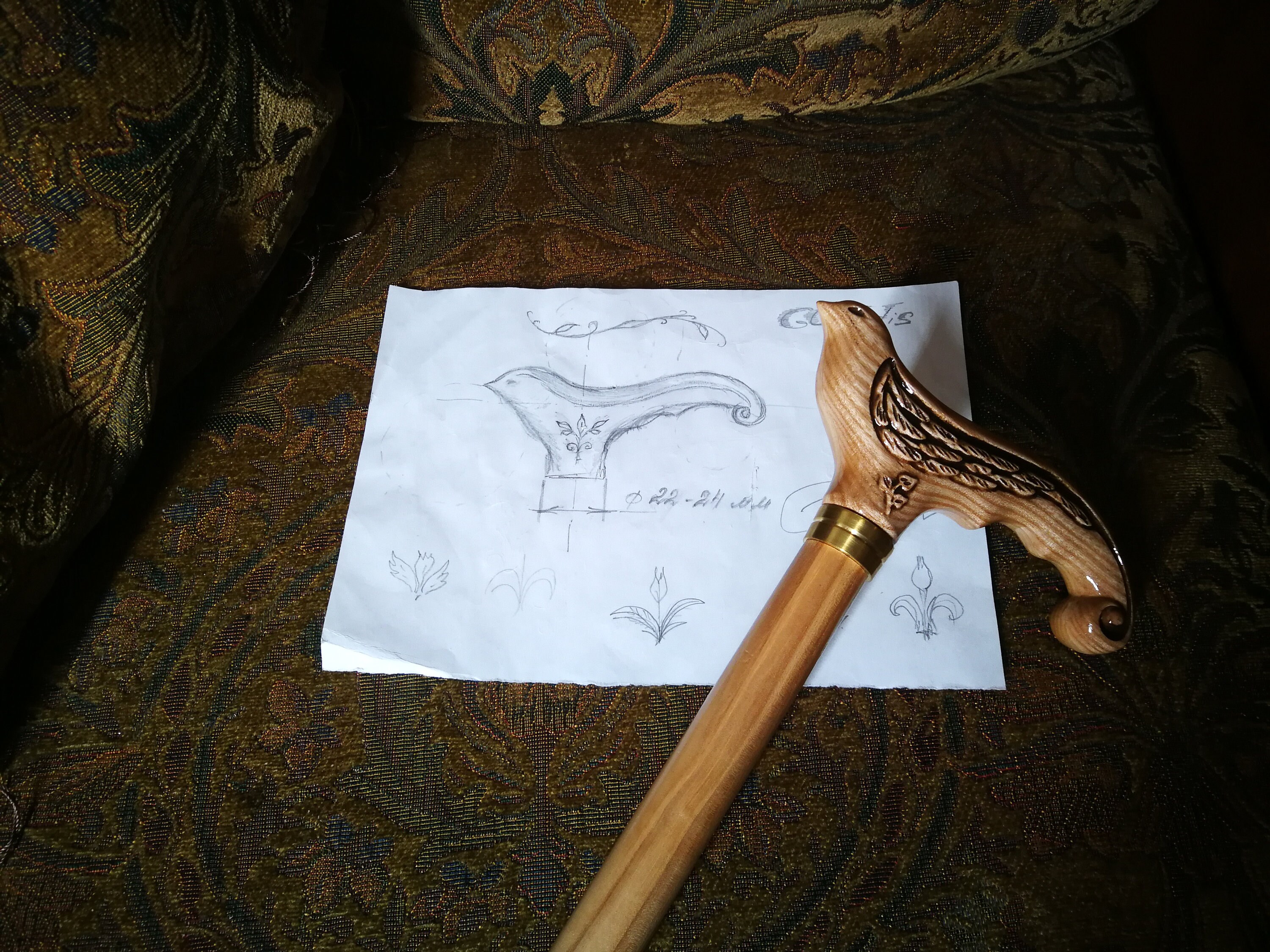 Swallow Bird Light Wooden Walking Cane Ladies Walking Stick | Etsy