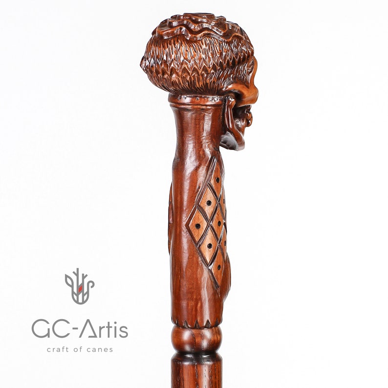 EGYPTIAN SKULL Wooden Walking Stick Cane With Ankh Cross - Etsy
