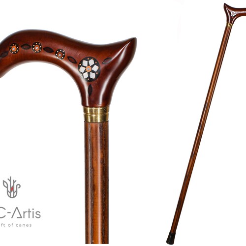 Black Wooden Walking Cane Derby Classic Handle - Etsy