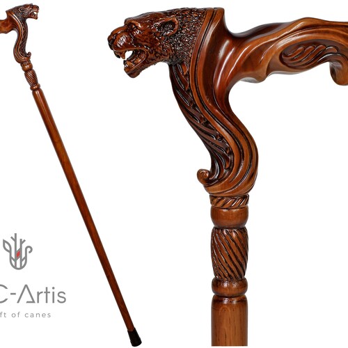 Christian Cross Wooden Walking Stick Cane Wood Carved | Etsy