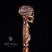EGYPTIAN SKULL Wooden Walking Stick Cane With Ankh Cross - Etsy