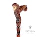 Wood Carved Cane Walking Stick With Ergonomic Handle Egypt Pharaoh ...