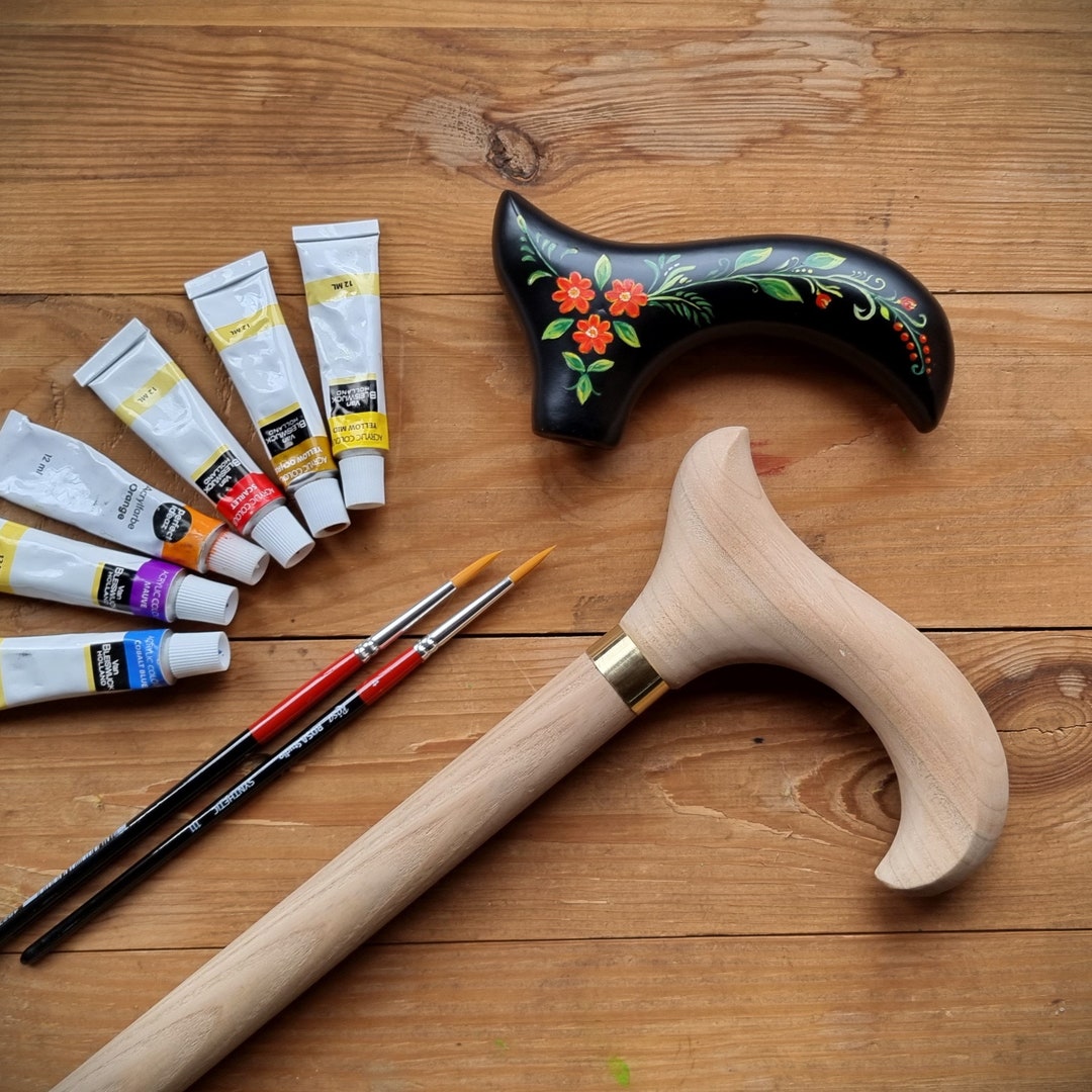 Classic Unpainted Walking Cane Blank With Derby Style Handle, Wooden ...