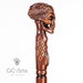 EGYPTIAN SKULL Wooden Walking Stick Cane With Ankh Cross - Etsy