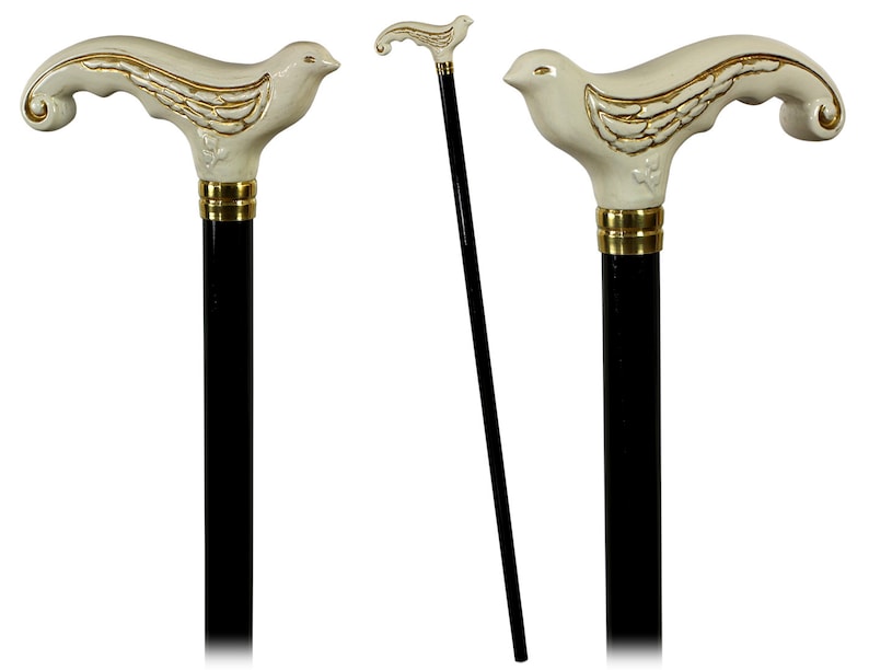 White Swallow Bird Walking Stick Cane Elegant Wooden Cane - Etsy Australia