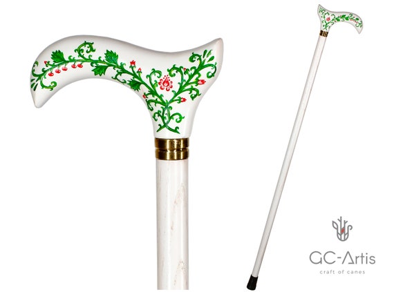 White Hand Painted Wooden Walking Stick Cane Artist Fill | Etsy UK White Hand Painted Wooden Walking Stick Cane Artist Fill | Etsy UK