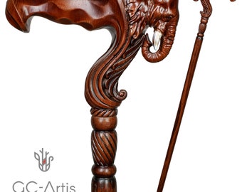 Elephant Handle Walking Stick for Men, Brass King Walking Cane - Etsy