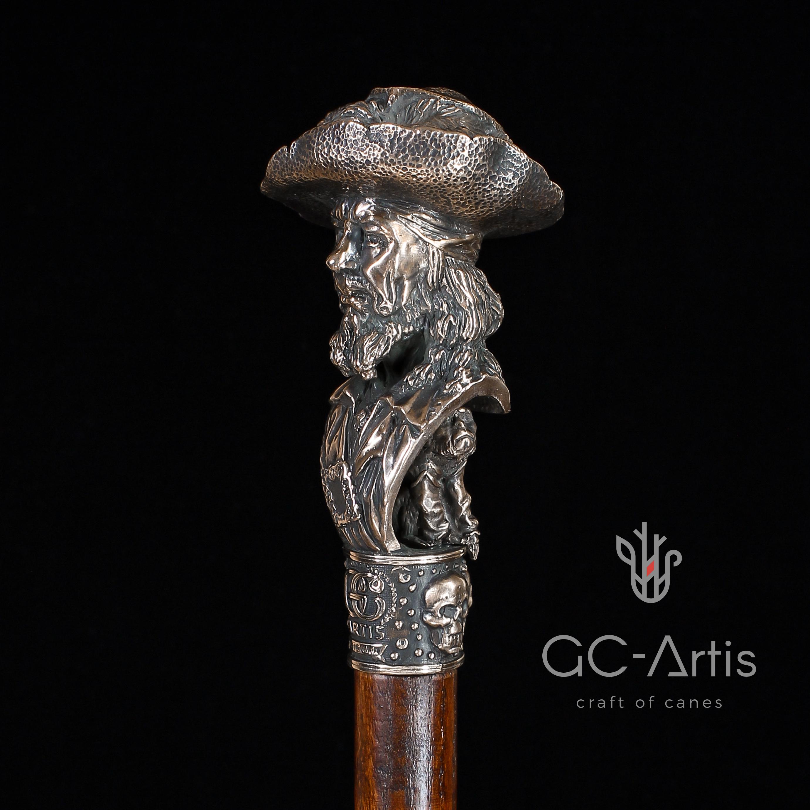 Pirate Captain With Monkey Bronze Brass Walking Stick Cane ...