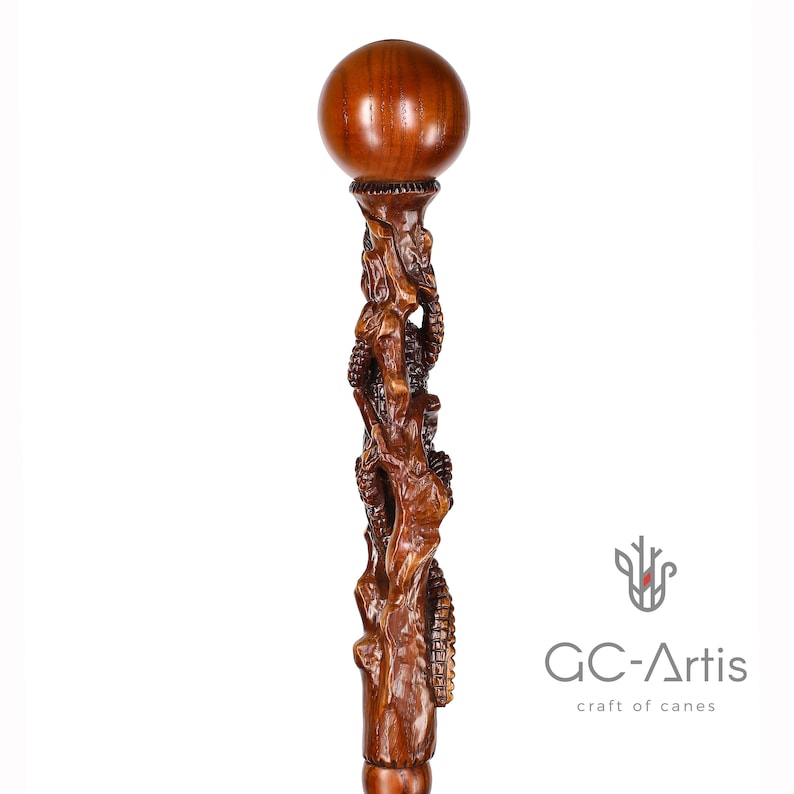 Crocodile Alligator Wooden Walking Hiking Stick Cane Staff - Etsy