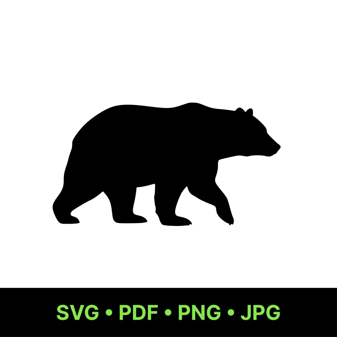 Grizzly Bear Silhouette SVG – Minimalist Wildlife Clipart (cut File) - Etsy
