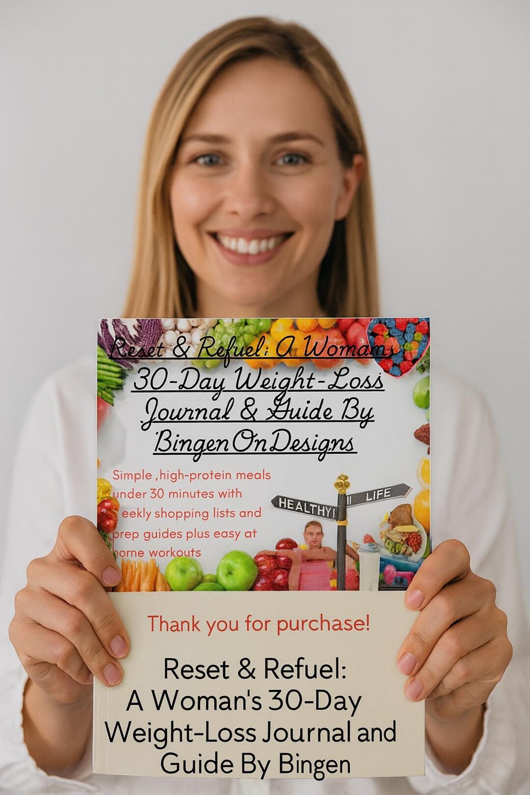30-day High Protein Weight Loss Journal | Women's Fitness Planner (PDF ...