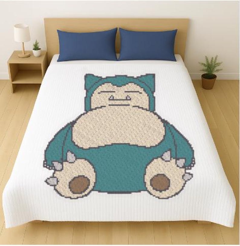 Snorlax Inspired Crochet Pattern | C2C Blanket Graph | Pixel Crochet ...