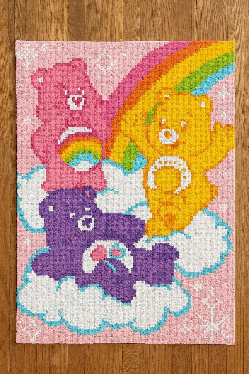 Bears Rainbow C2C Crochet Pattern | Digital Download - Etsy