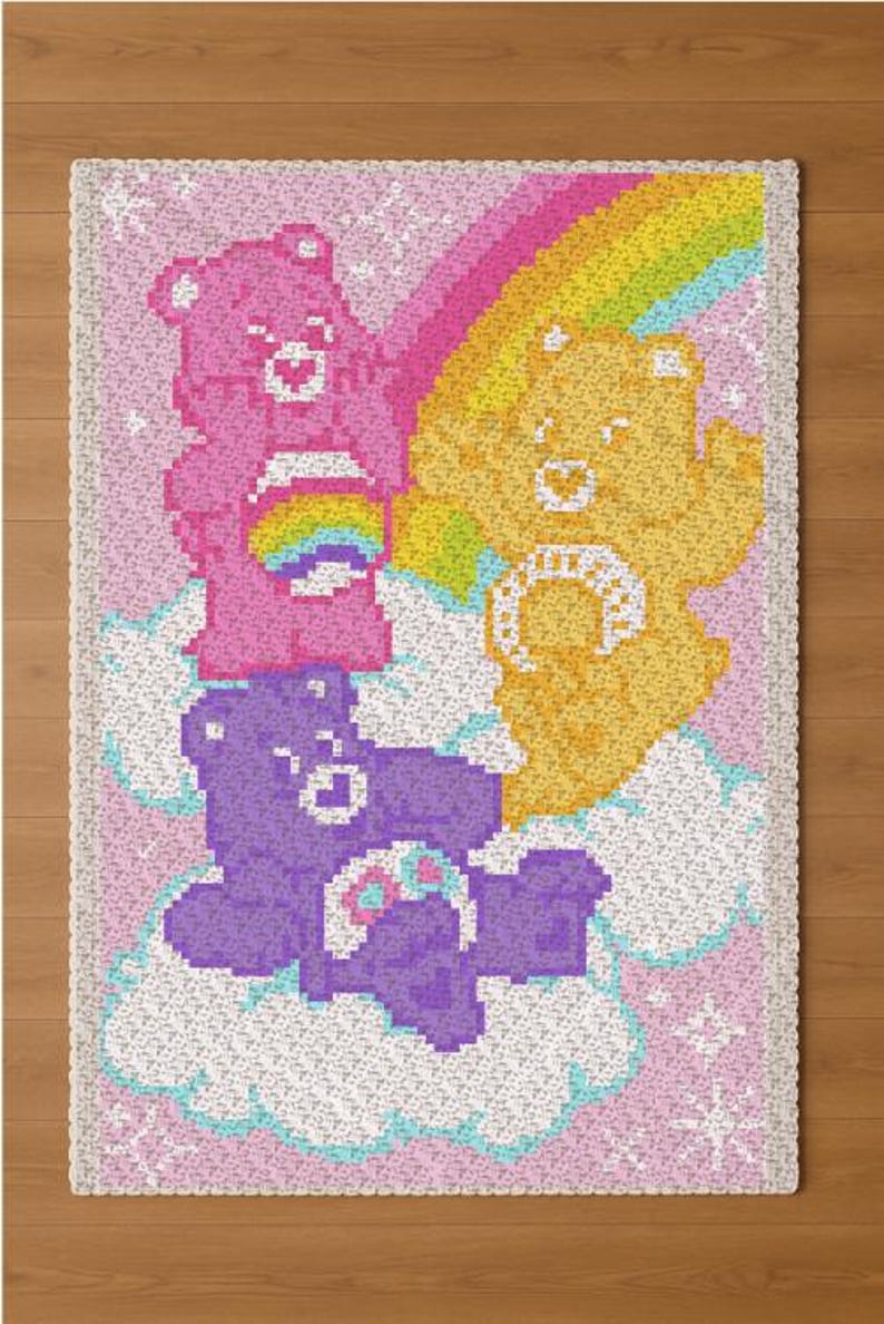 Bears Rainbow C2C Crochet Pattern | Digital Download - Etsy