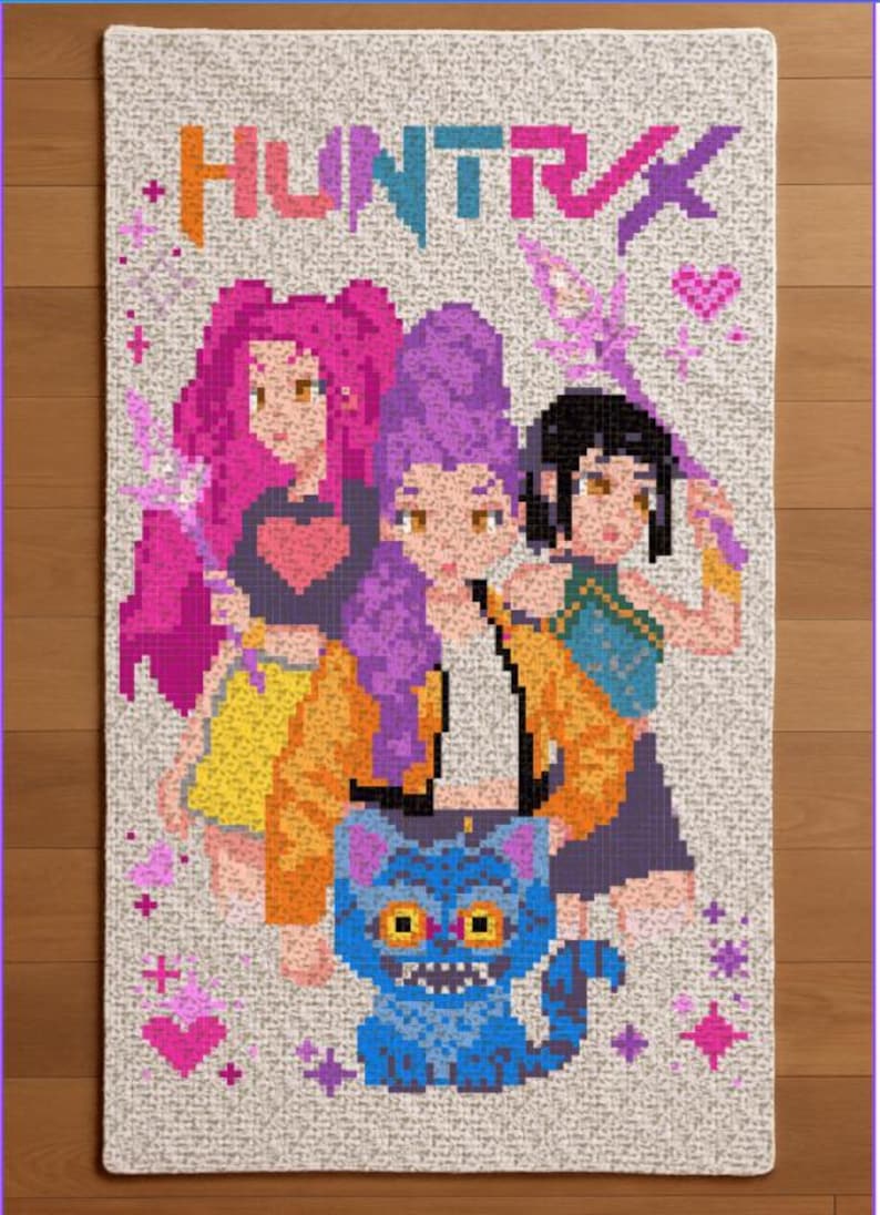 HUNTRIX + DERPY Corner-to-corner Crochet Pattern (83x130) | K Pop Demon ...