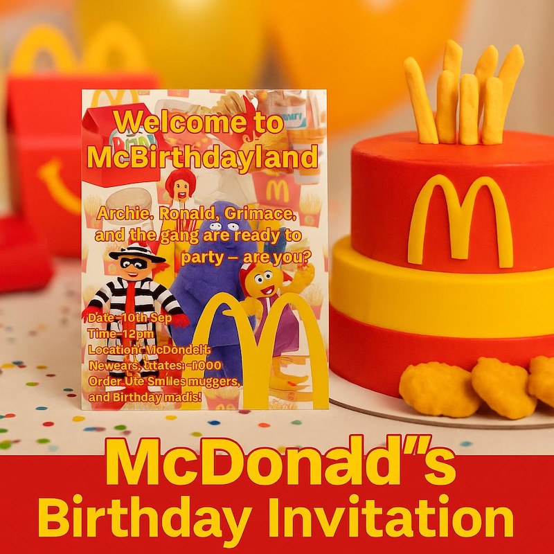 Mcdonalds Birthday Invitation - Etsy