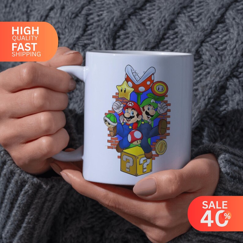 Super Mario Mug - Retro Gaming Coffee Cup for Fans - Etsy