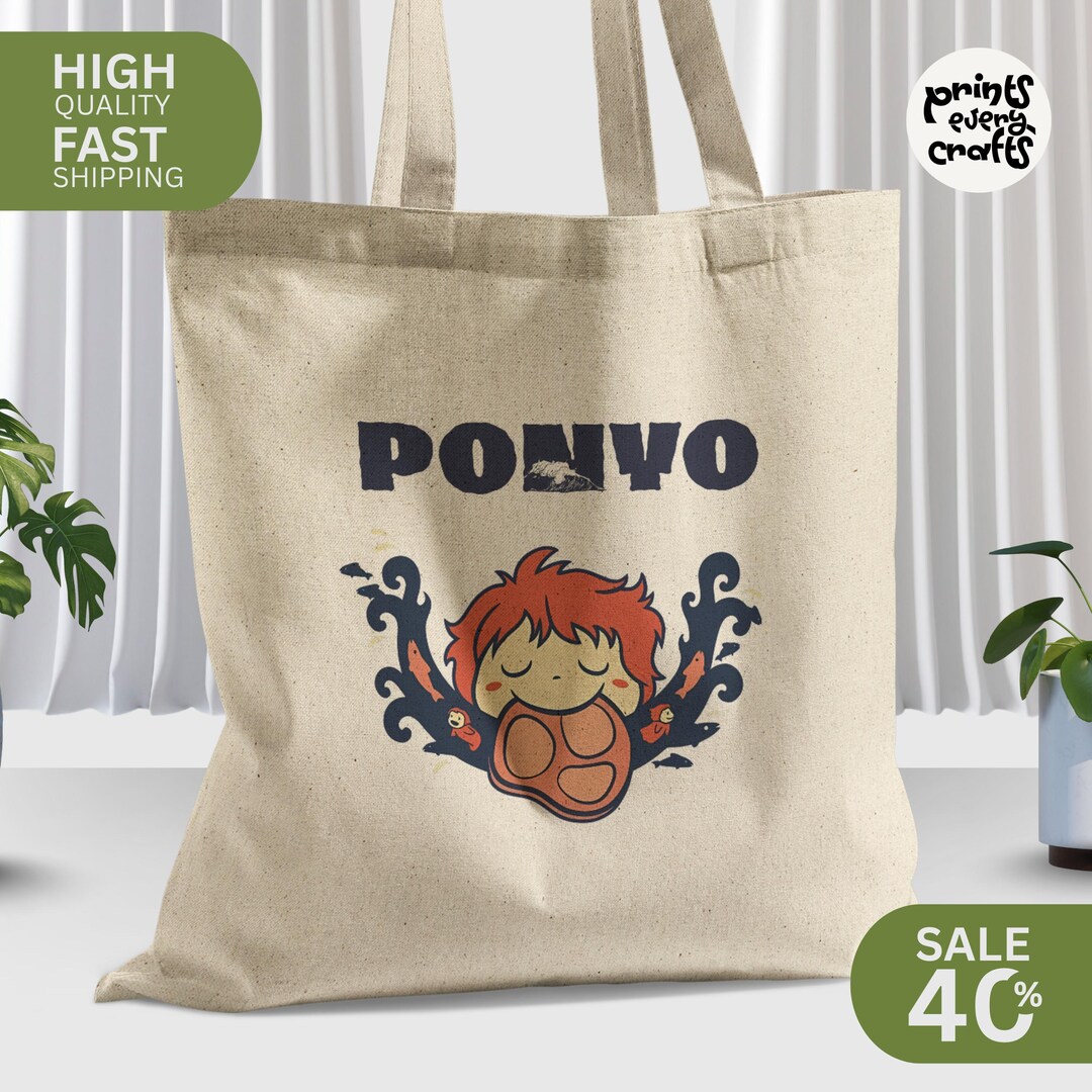 Ponyo Tote Bag - Studio Ghibli Gifts - Etsy