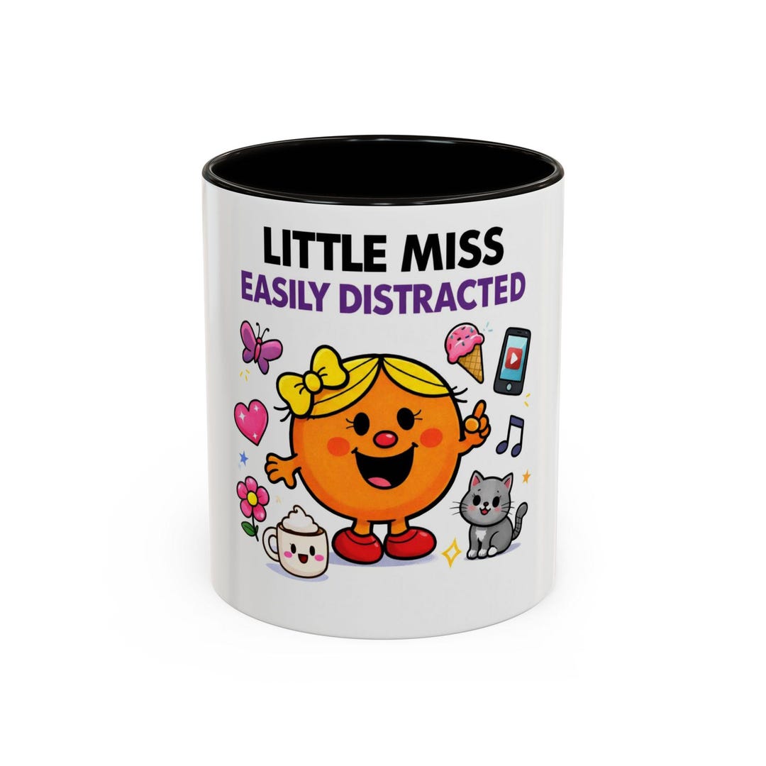 Little Miss Easily Distracted Mug | Colorful 11oz 15oz Ceramic - Etsy