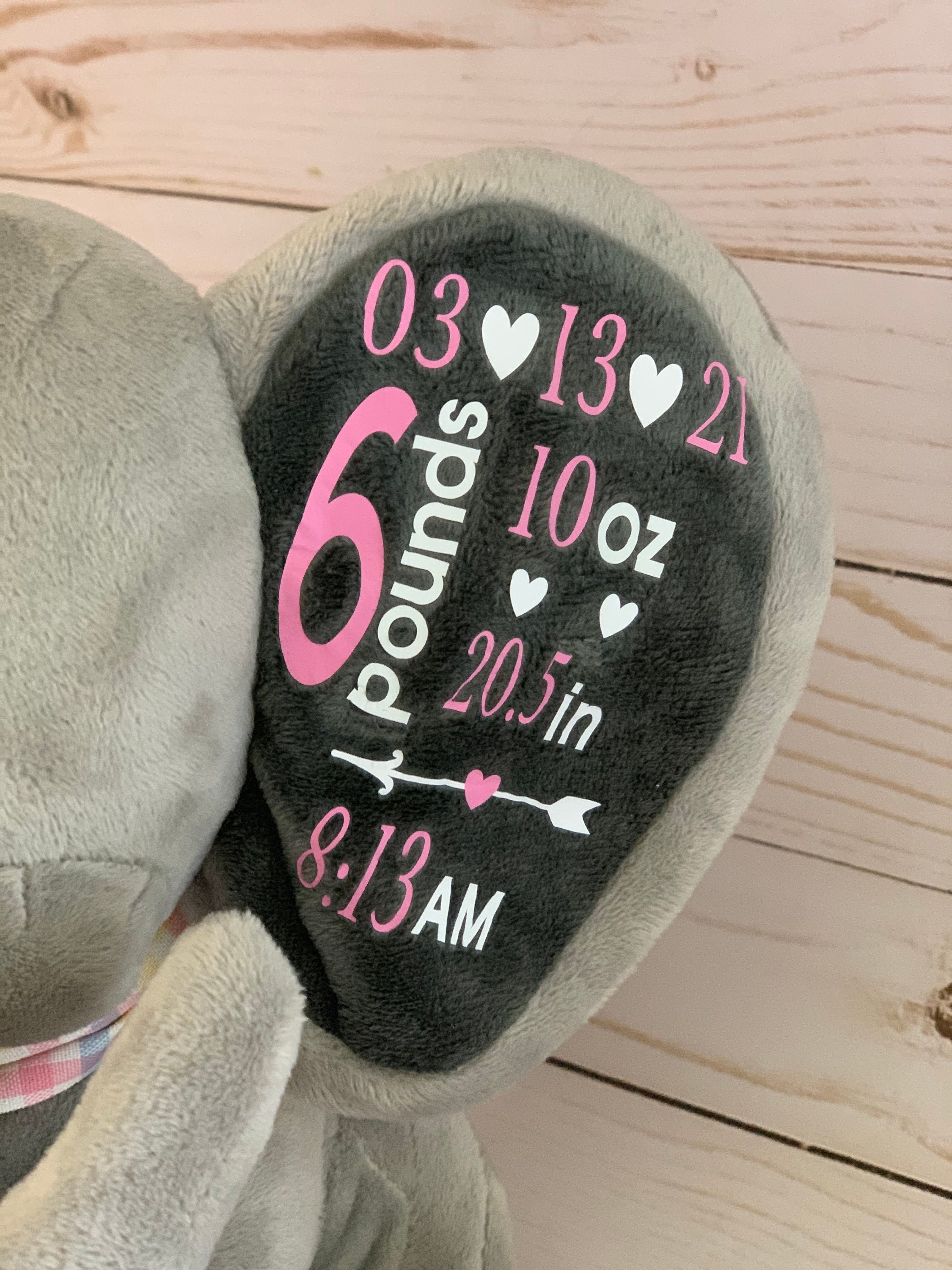 Birth Announcement Elephant Keepsake Elephant Baby - Etsy