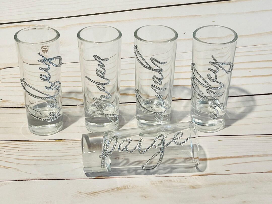 Personalized Bling Embellished Shot Glass Bling Rhinestones Add Sparkle ...
