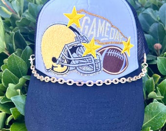 Game Day Blue Trucker Foam Hat - Foam Trucker Hat - Football Mom ...
