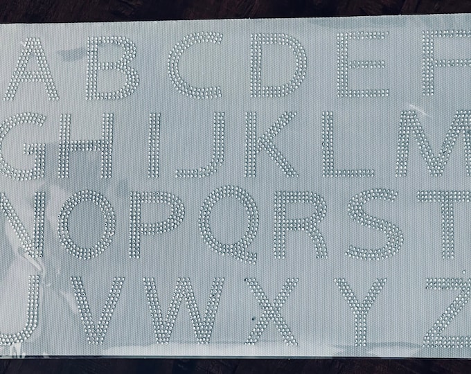 Pick Any 10 Letters Large Block Capital Alphabet Clear Rhinestone Iron ...