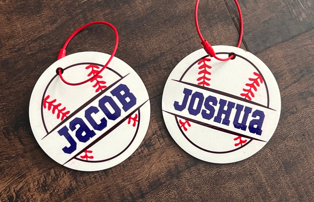 Sports Bag Tag | Baseball Themed Name Tag | Custom Name Tags for ...