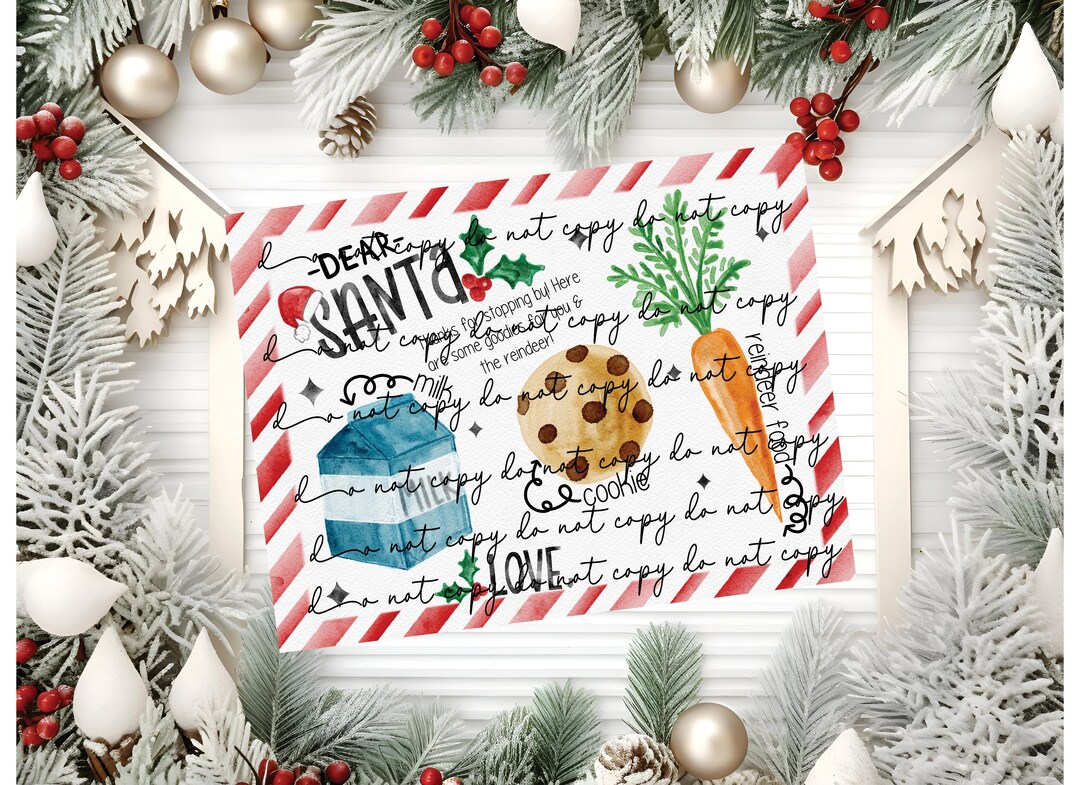 Personalized Santa Placemat: Milk & Cookies Christmas Eve Treat - Etsy
