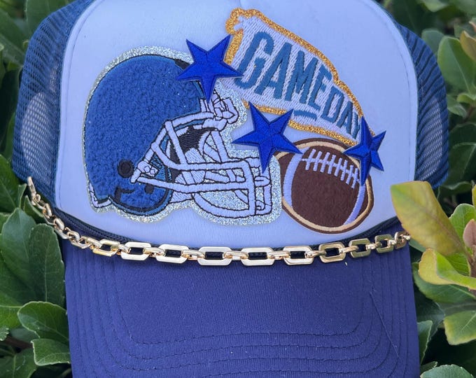 Game Day Blue Trucker Foam Hat - Foam Trucker Hat - Football Mom ...