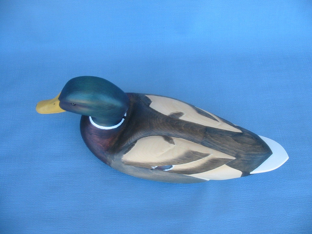 Hand Carved Mallard Drake Decoy Duck Robert Kelly Woodcarving - Etsy