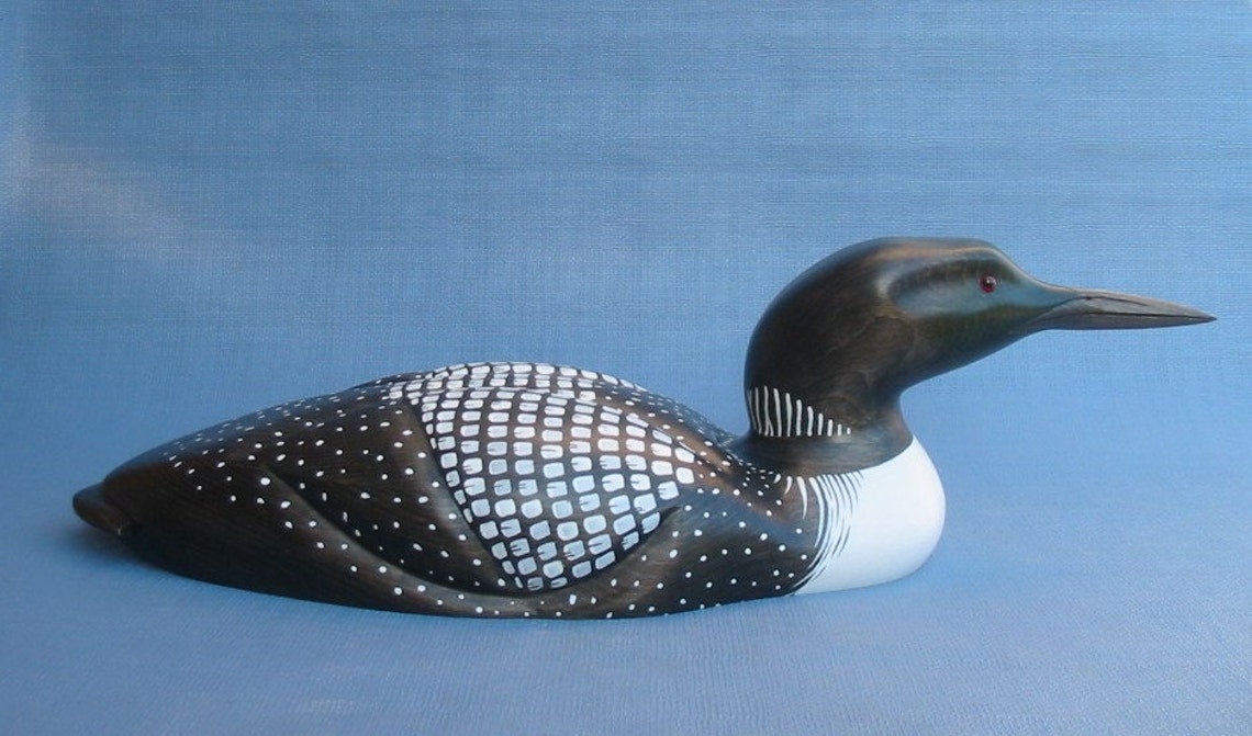 Hand Carved Large Common Loon Decoy Robert Kelly Woodcarving - Etsy