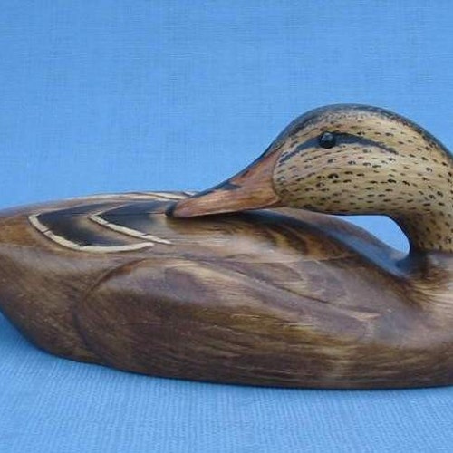 Mallard Hen Duck Decoy Hand Carved Wood Carving by Robert - Etsy
