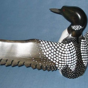 Hand Carved Common Loon Dancing Decoy Wood Carving by Robert | Etsy