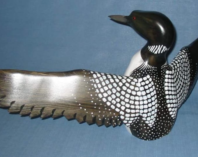 Hand Carved Common Loon Dancing Decoy Wood Carving by Robert - Etsy