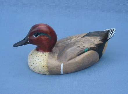 Hand Carved Green Winged Teal Drake Decoy Duck Carving - Etsy