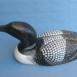 Hand Carved Large Calling Common Loon Decoy Robert Kelly Woodcarving - Etsy