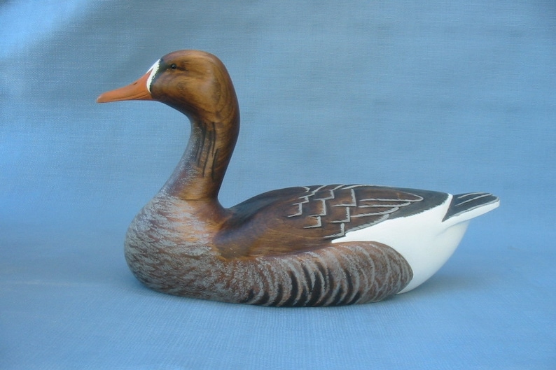 Hand Carved White-fronted specklebelly Goose Decoy - Etsy