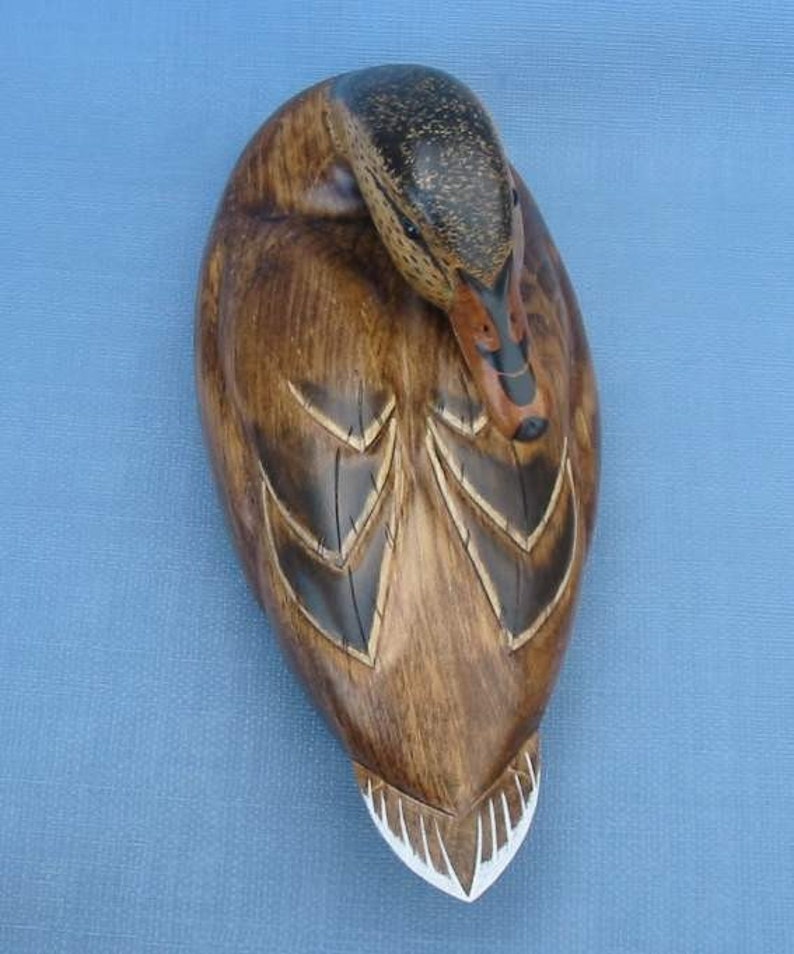 Mallard Hen Duck Decoy Hand Carved Wood Carving by Robert - Etsy