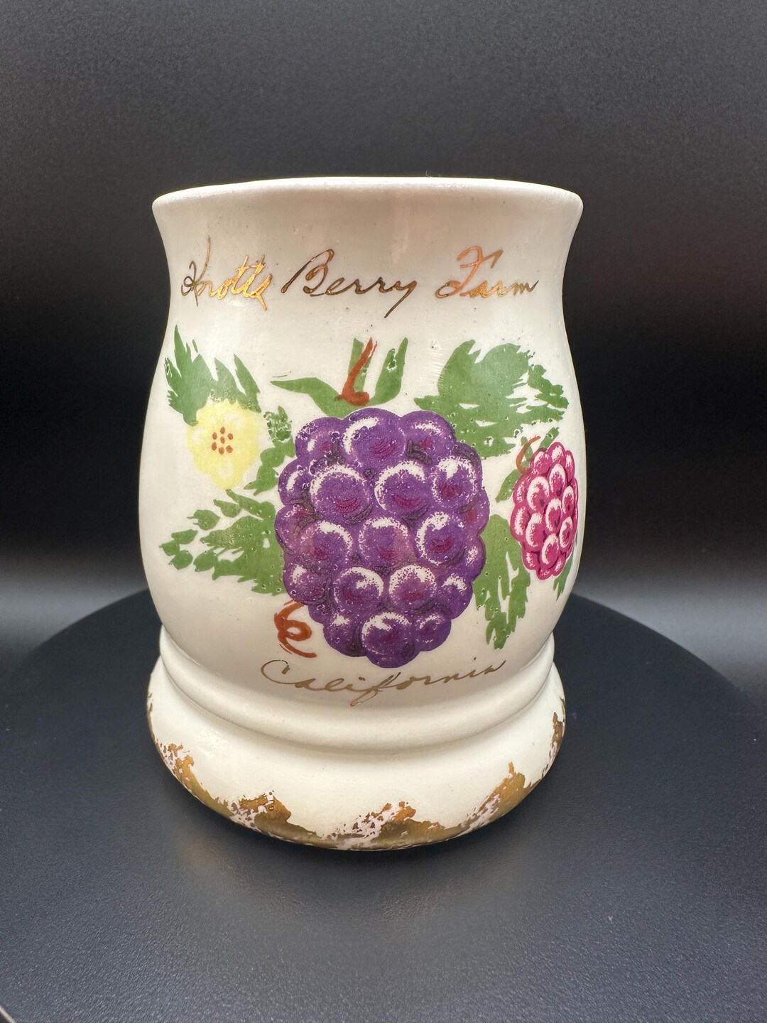 Vintage 1950s Knott's Berry Farm Jam Jelly Jar or Vase Hand Crafted Art ...