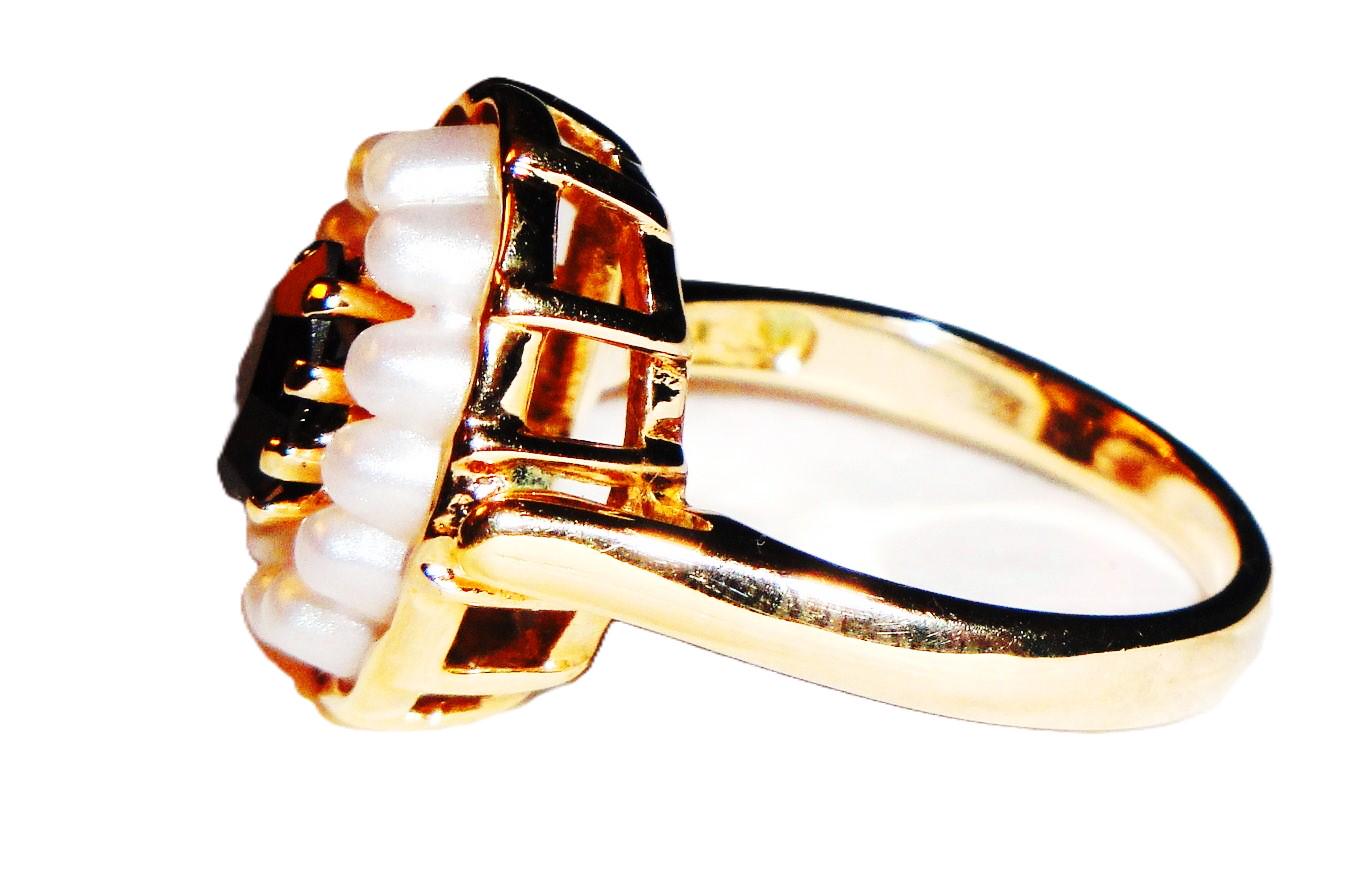 Vintage Avon "opulent Ring" - Faux Garnet & Pearl, Size 7 - Etsy