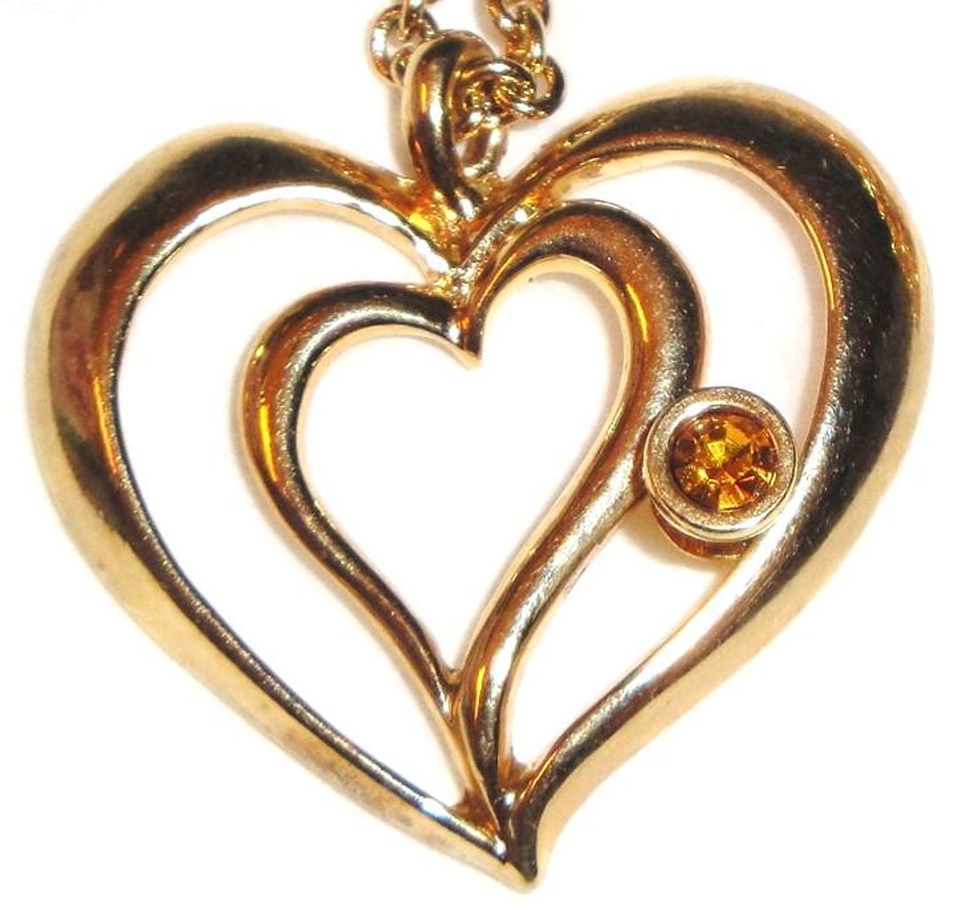 Vintage Avon 1990s Romantic Birthday Pendant With Sliding Topaz ...