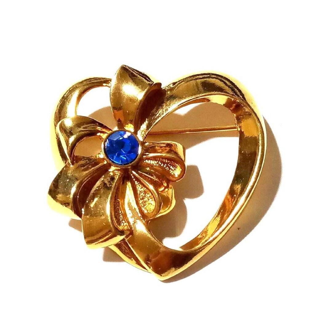 Vintage Avon 1992 “birthday Heart Pin” ~ Gold-tone Heart With Faux ...