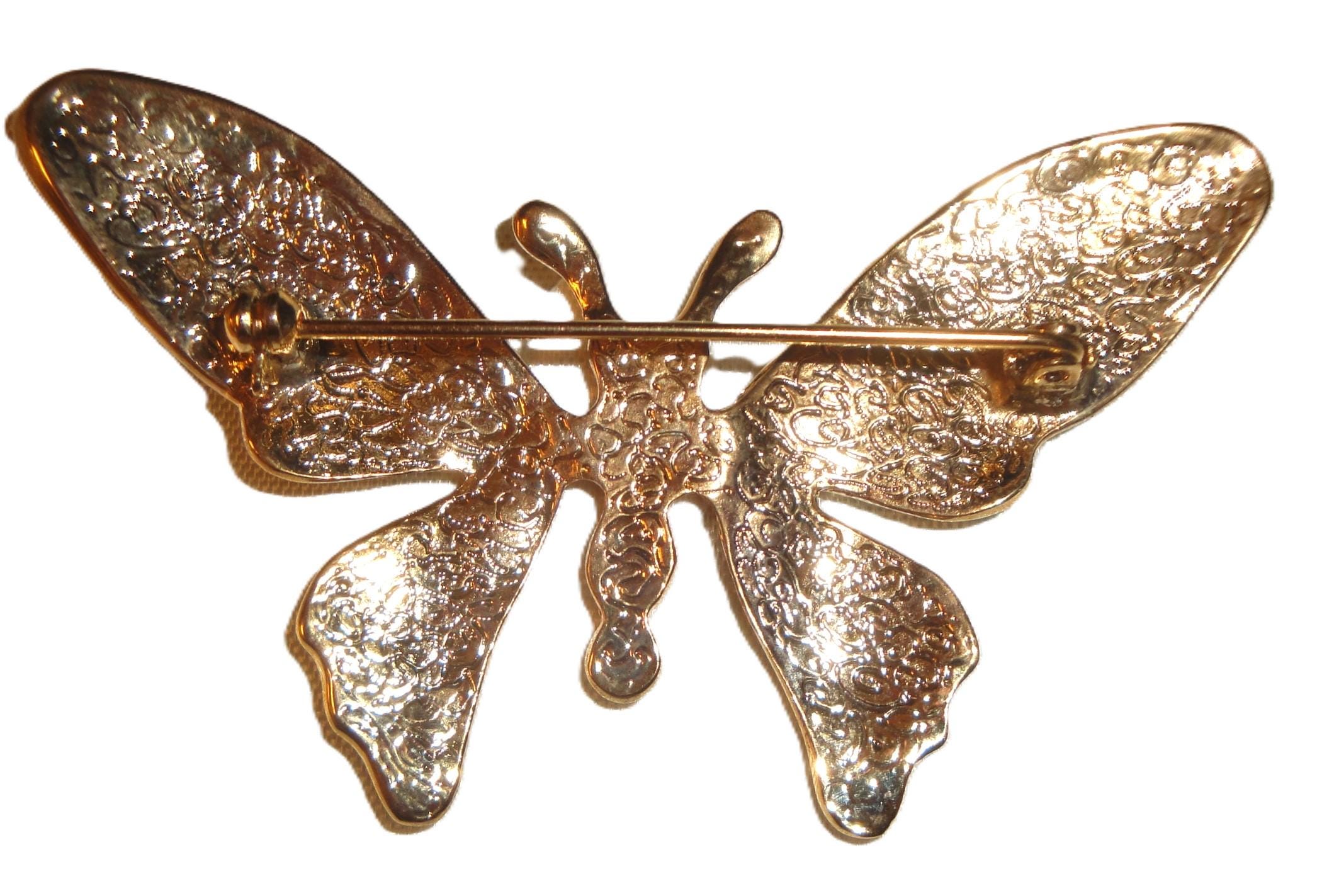 Vintage Multi-colored Enamel Butterfly Pin/brooch - Etsy
