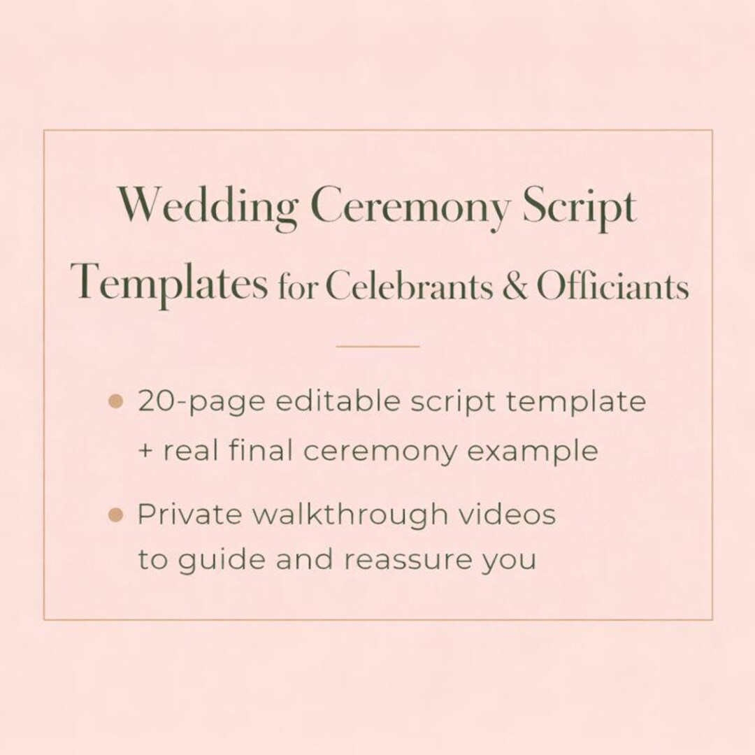 Wedding Ceremony Script Templates for Celebrants & Officiants ...