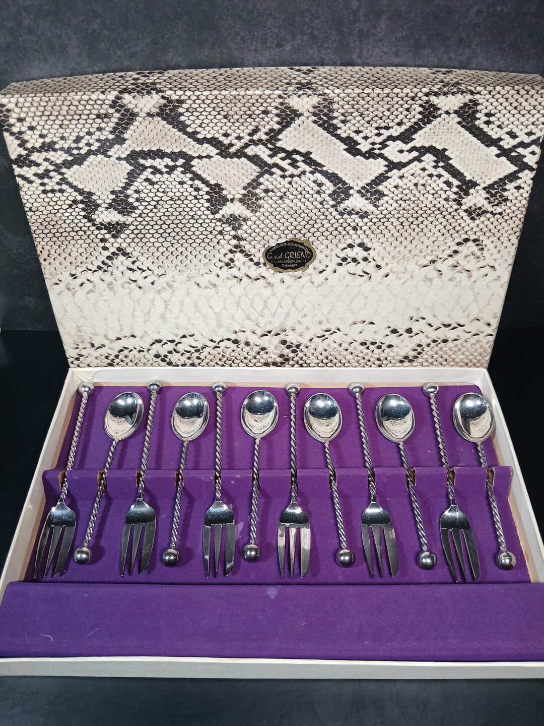Antique Dutch Coin Silver Flatware Set 12pc DD90 G V D Griend Boxed - Etsy