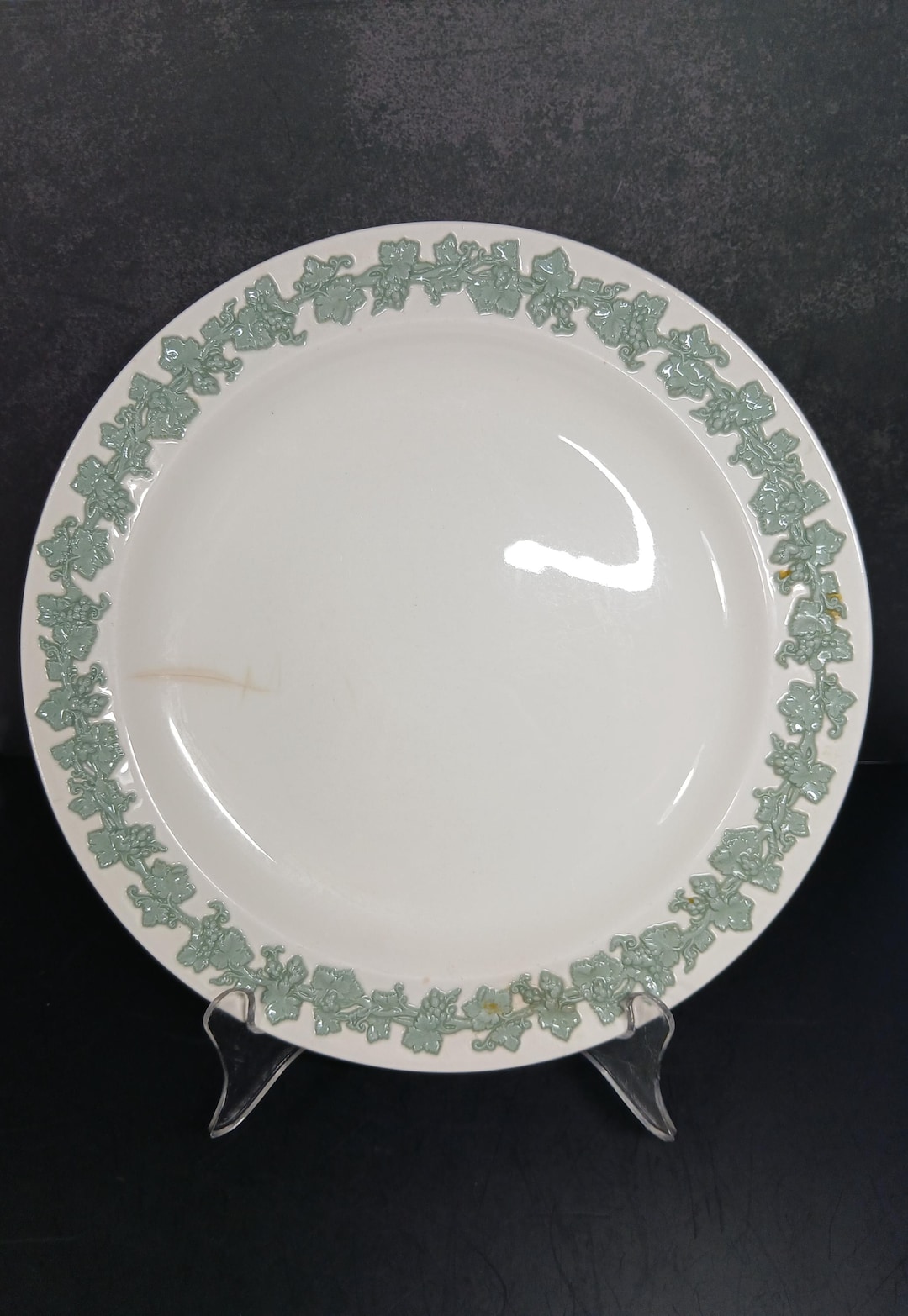 Wedgwood Queensware Sage Green Plate 10" Crazing Discolored See Photos ...