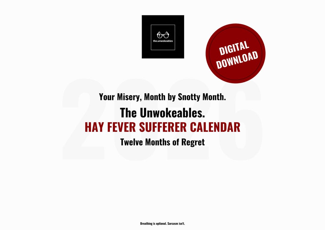 Printable 2026 Hay Fever Sufferer Calendar - Digital Download PDF ...